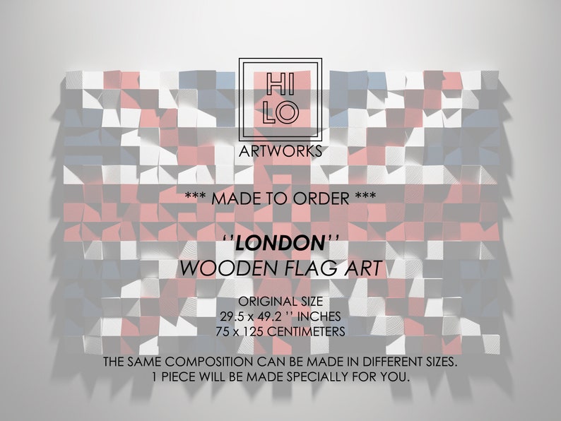 UK Flag 3D Wall Art United Kingdom Flag Mosaic Art England | Etsy