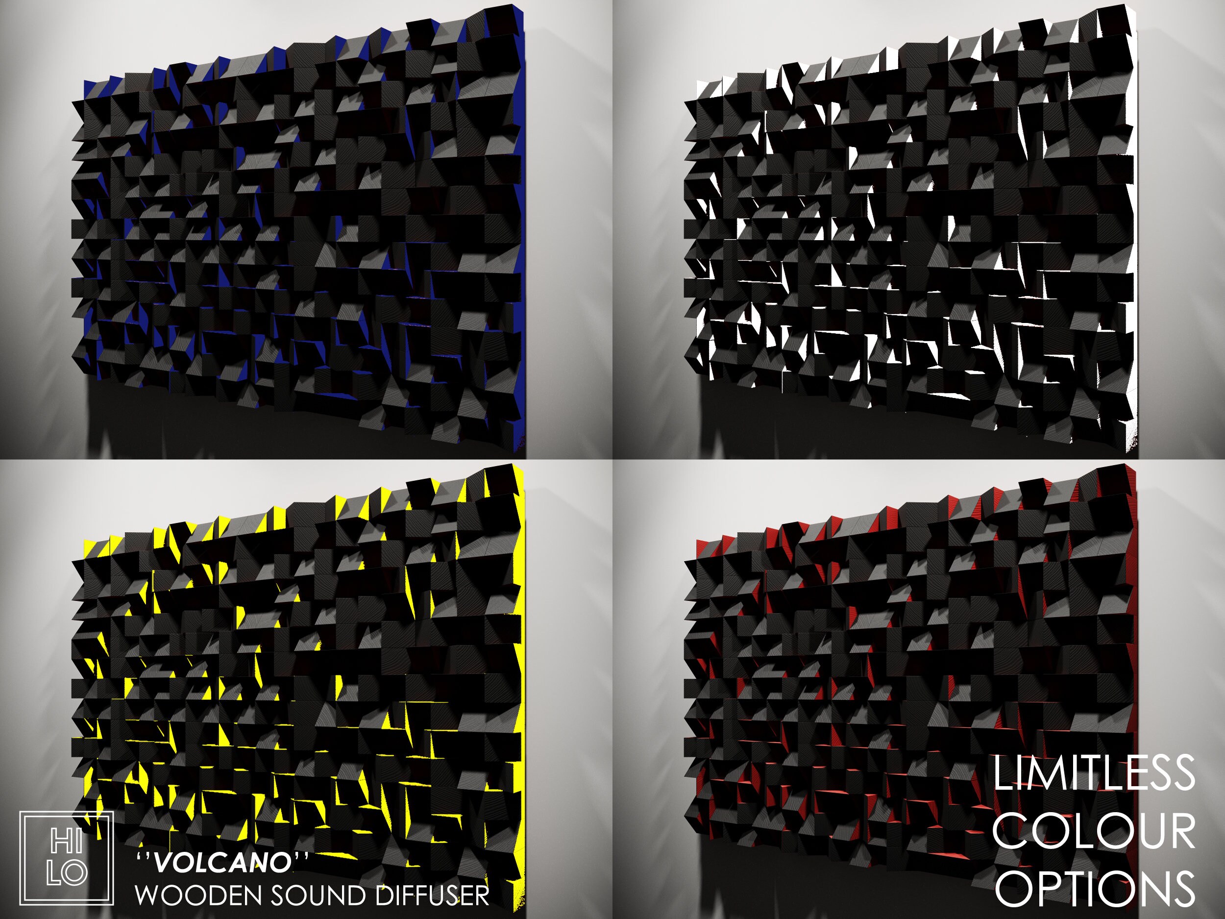 Sound Diffuse 3D Wall Art Wooden Sound Diffuser Art Studio - Etsy