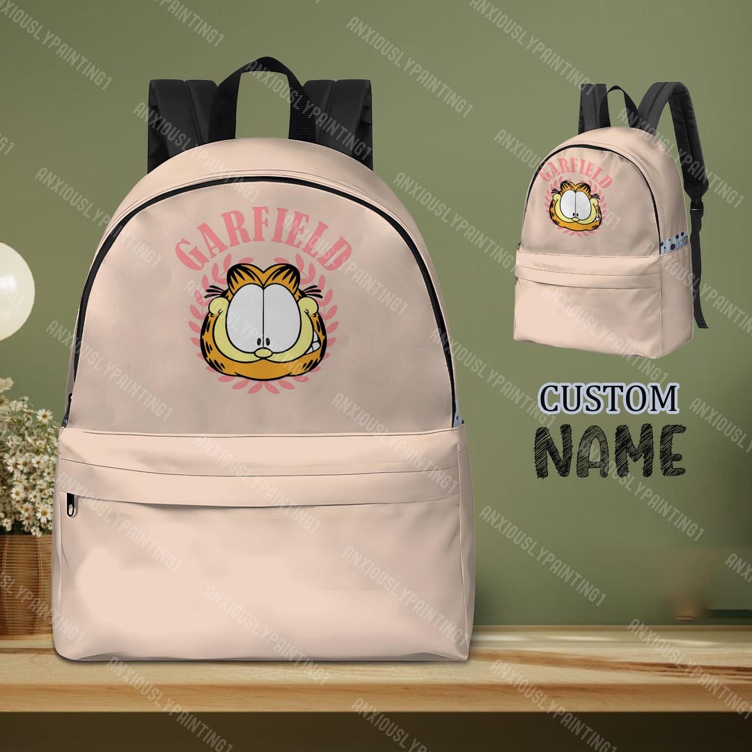 Garfield Cat Backpack, Garfield Cartoon Backpack, Back to School Bag ...