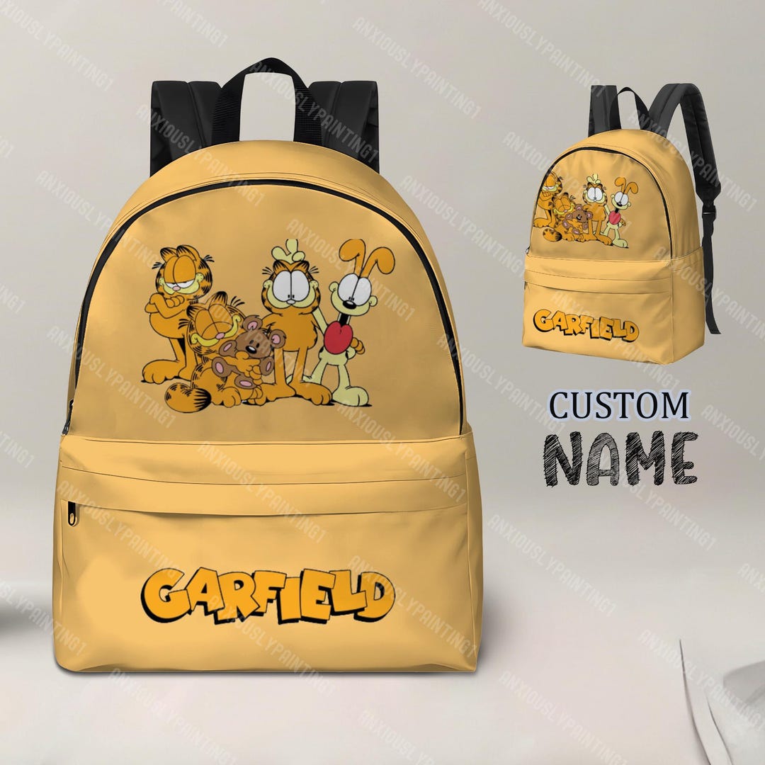 Garfield Cat Backpack, Custom Garfield Backpack, Back to School Bag ...