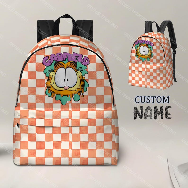Garfield Cat Backpack, Custom Garfield Backpack, Back to School Bag ...