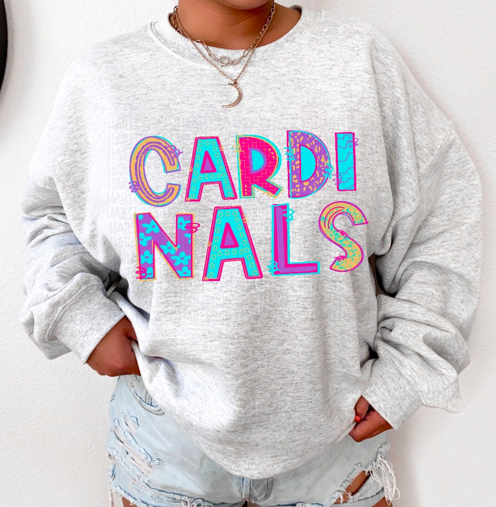 Cardinals Doodle Funky Png - Etsy