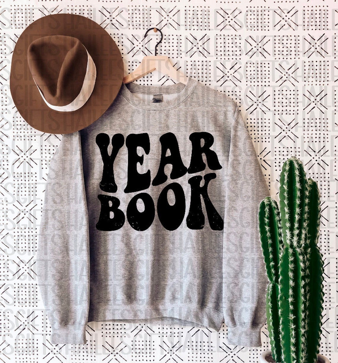 Yearbook Groovy Distressed Png - Etsy