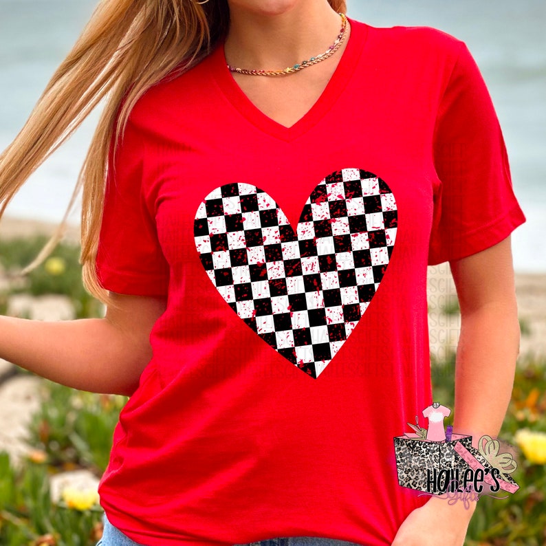 Checker Heart Png - Etsy