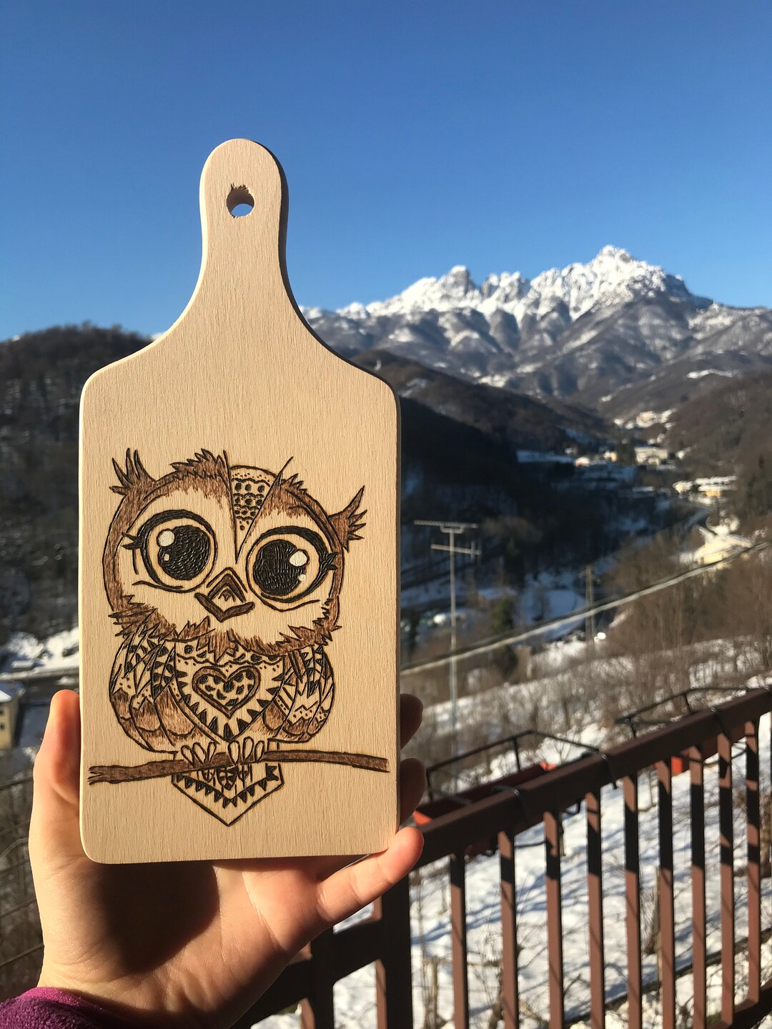 Wooden Cutting Board With Pyrography Design Made in Italy - Etsy