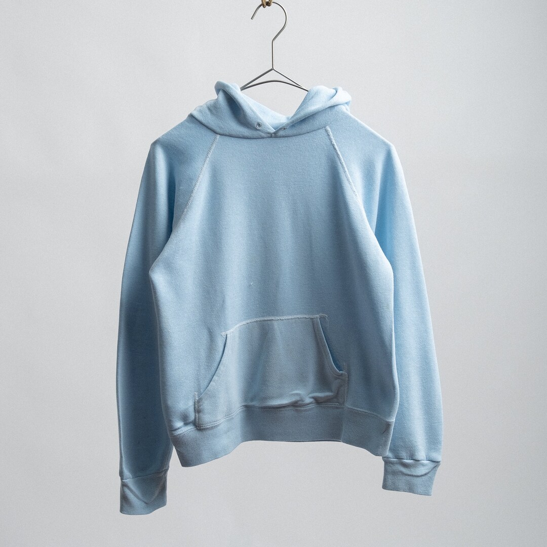 Vintage 1970s US Raglan Faded Blue Hoodie Made in USA, Authentic 70s ...