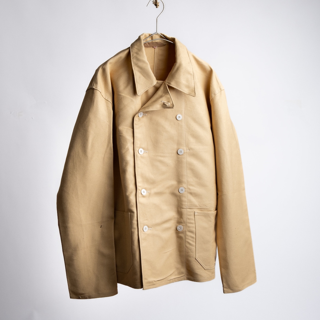 Vintage German Chore Jacket Yellow Moleskin Workers Coat 1970s 70s ...