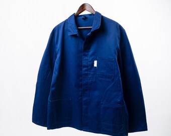 Vintage 70s French Blue HBT Chore Coat 1970s Utility Workwear Work Jacket Size XL - Etsy