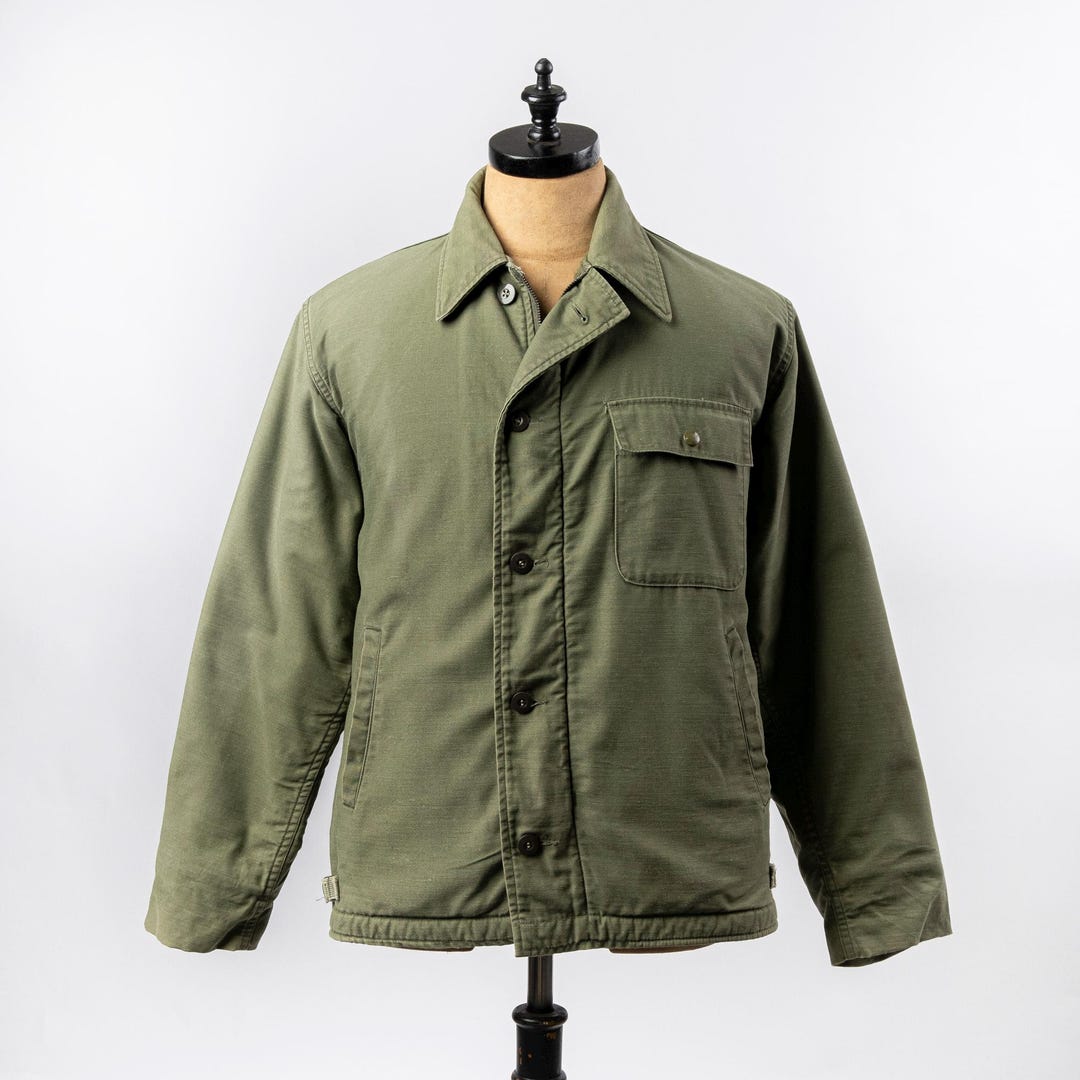 Vintage 70s US Navy Deck Jacket Size Medium Made in USA Stenciled Back ...