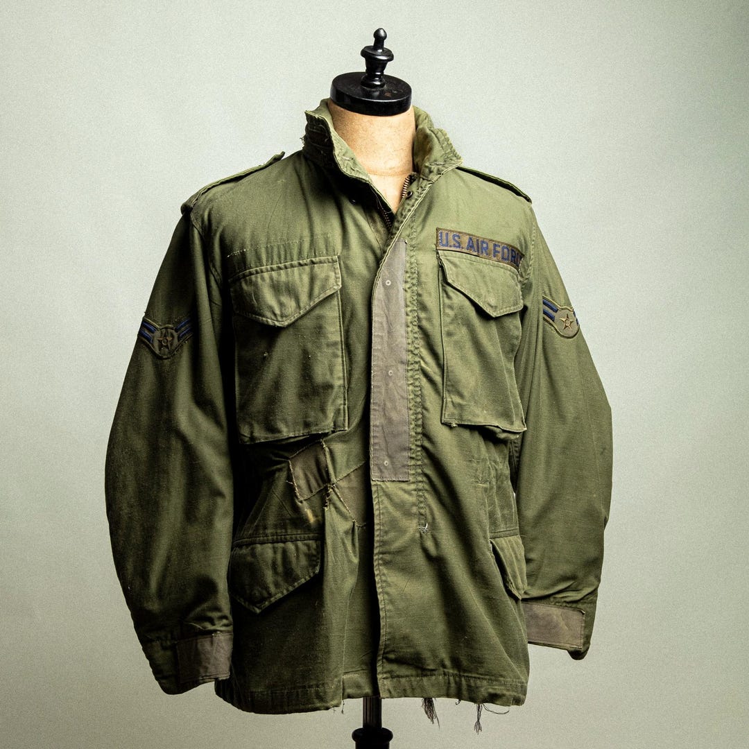 Vintage 1970s US Air Force M65 Field Jacket Reflective Modified Cotton ...