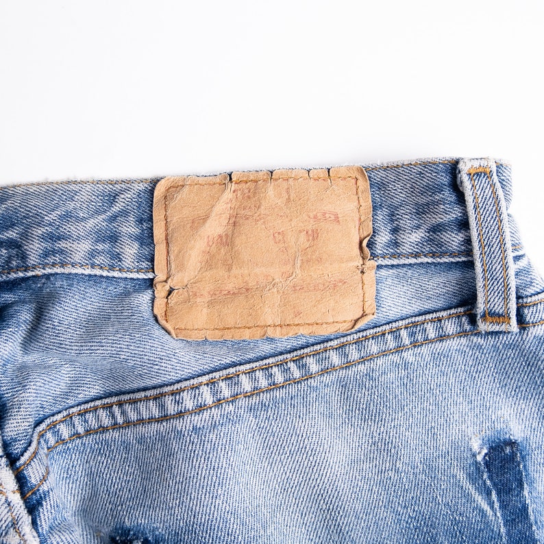 Vintage 90s Distressed Faded Levi's 501 Denim Jeans Size 32x34 / Made From 100% Cotton - Etsy