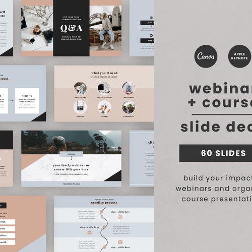 Webinar Slide Deck Template Canva Course Creator Slide Deck | Etsy