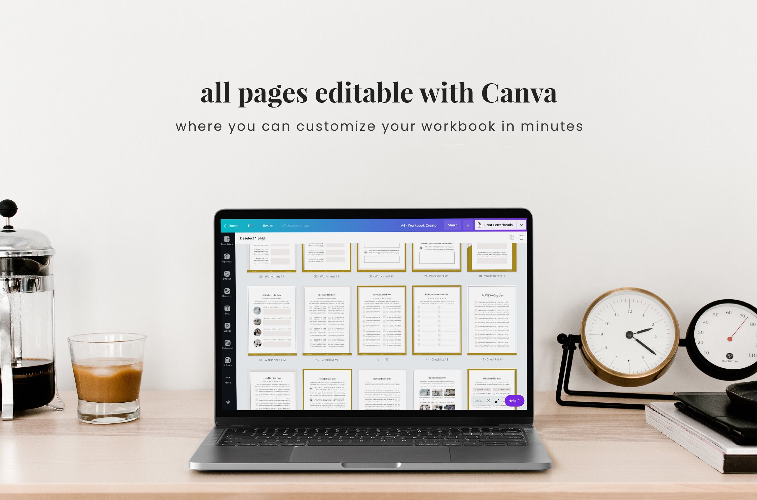 100 Page Canva Workbook Creator Template Fully Customizable - Etsy
