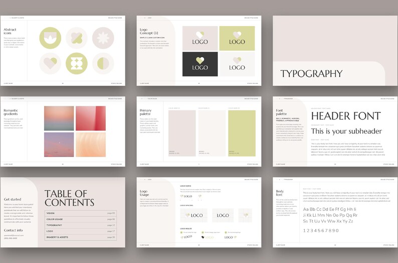 Brand Style Guide Canva and Indesign Slide Deck Presentation Template ...