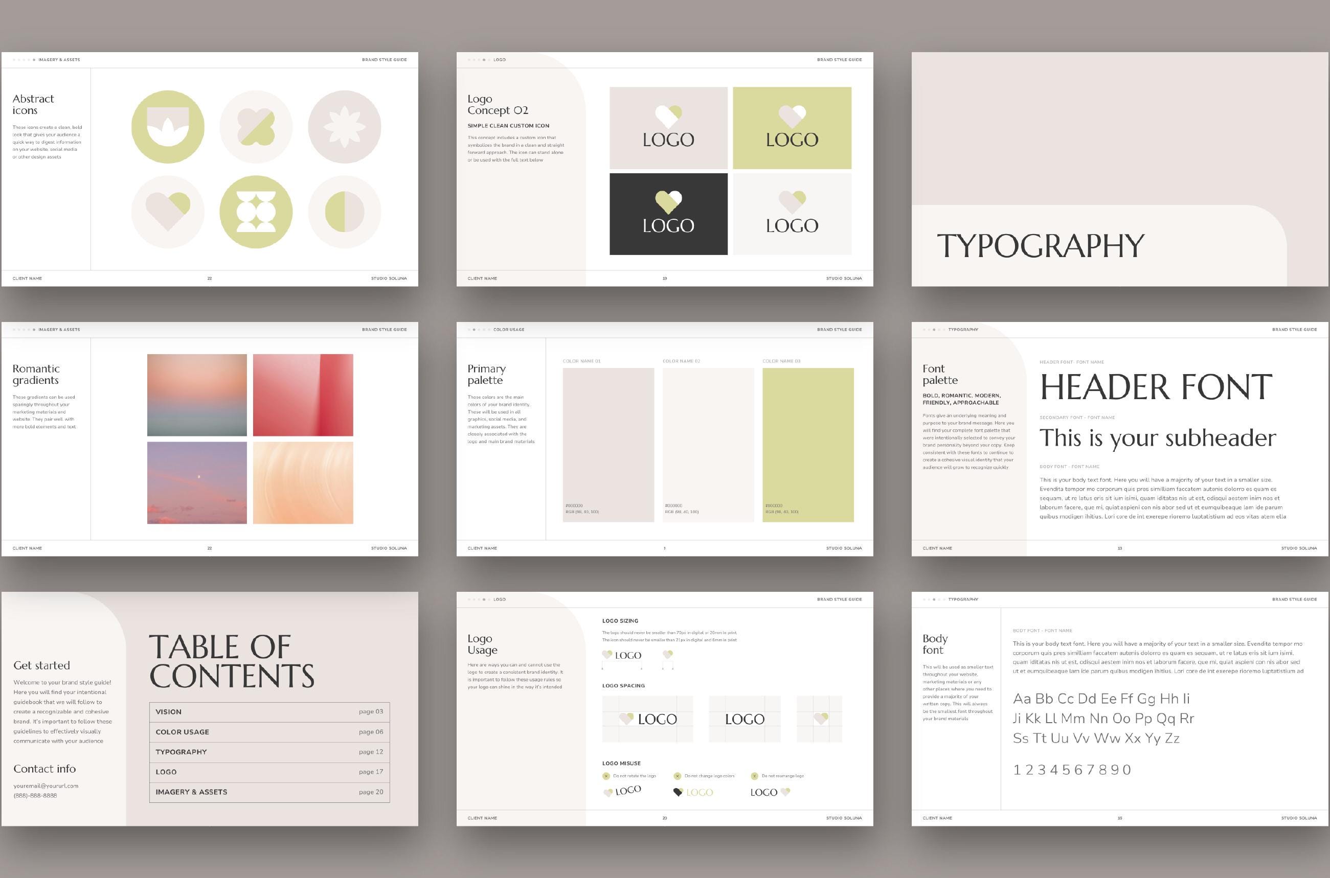 Brand Style Guide Canva and Indesign Slide Deck Presentation Template ...
