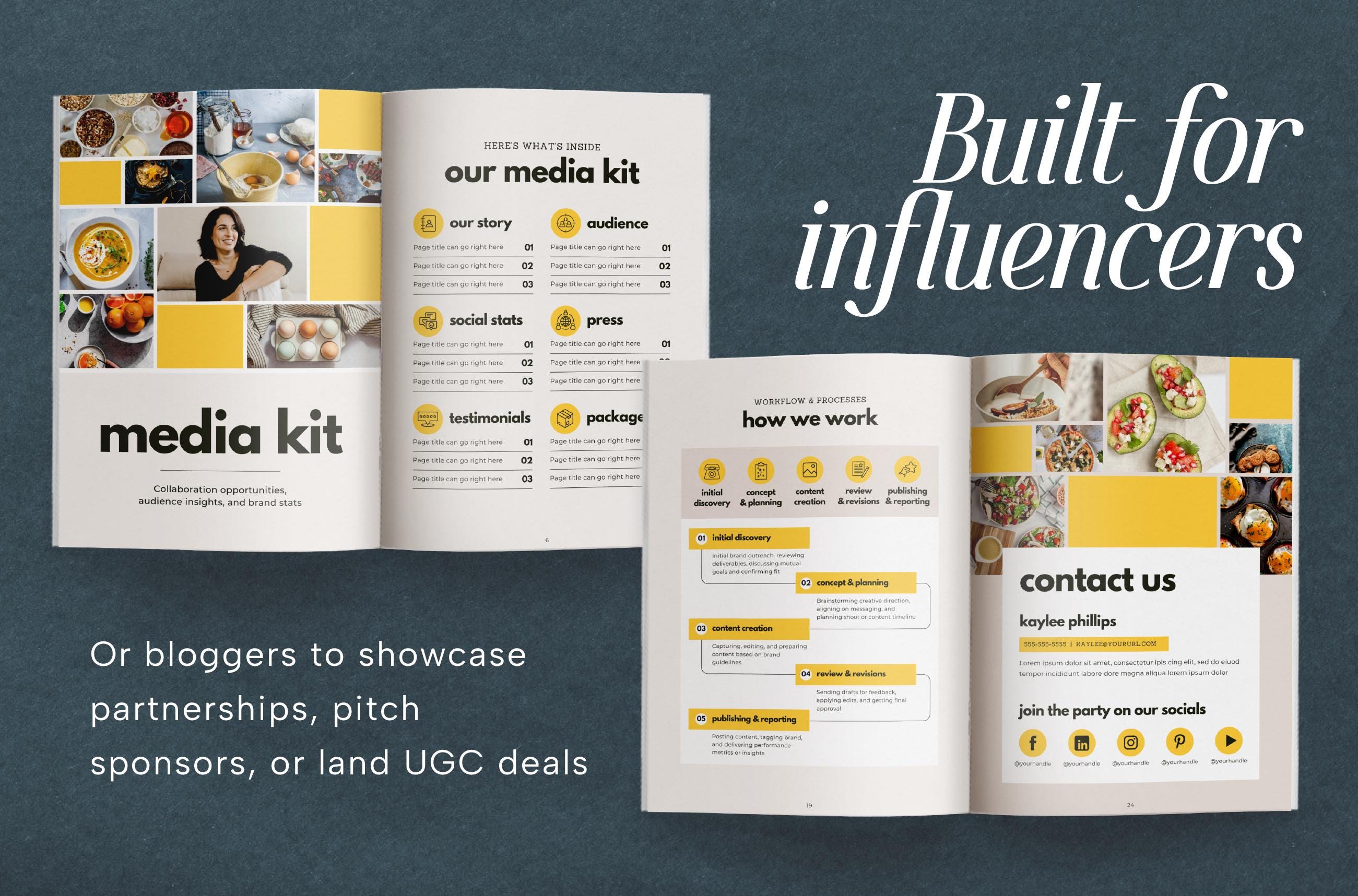Influencer Media Kit Canva Template | Blogger Press Kit | One Page ...
