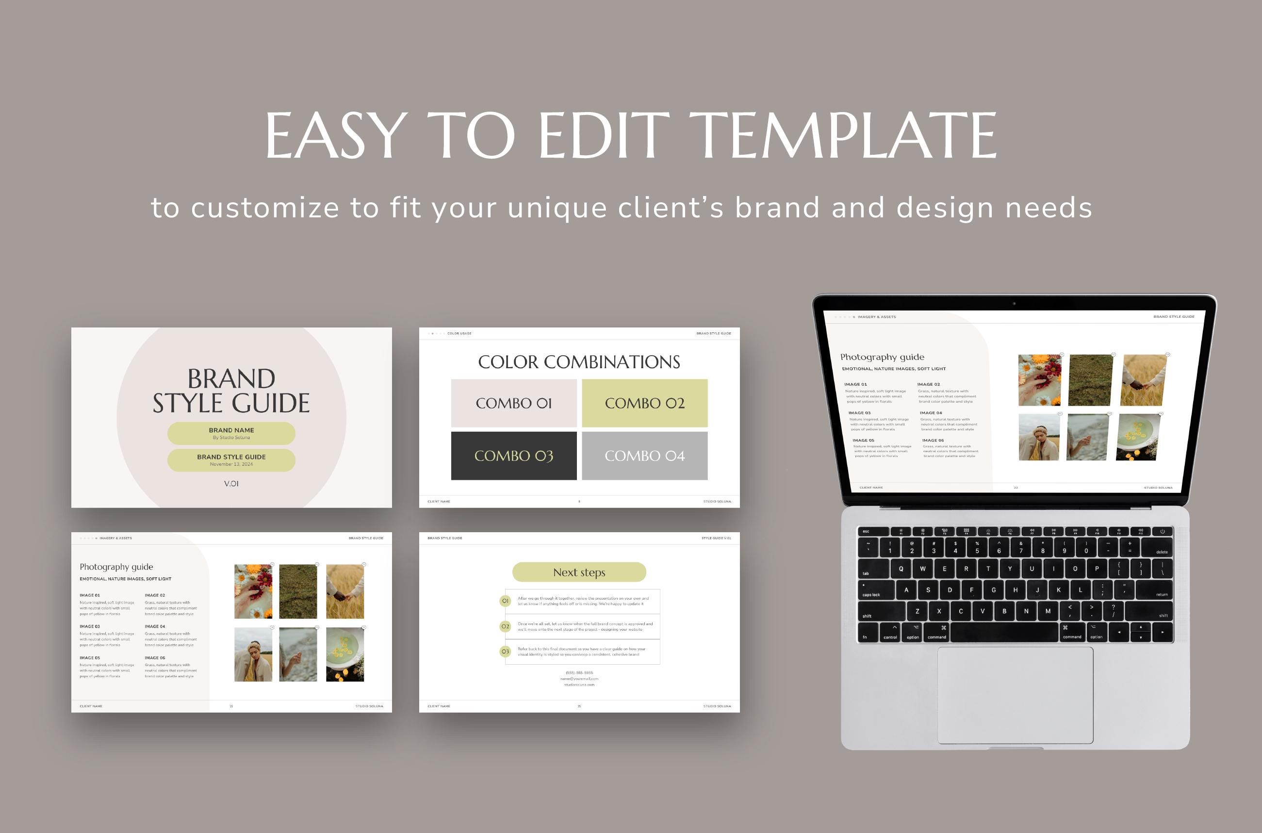 Brand Style Guide Canva and Indesign Slide Deck Presentation Template ...