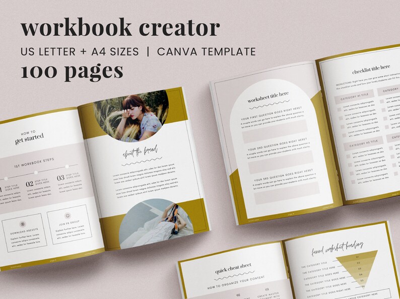 100 Page Canva Workbook Creator Template Fully Customizable - Etsy