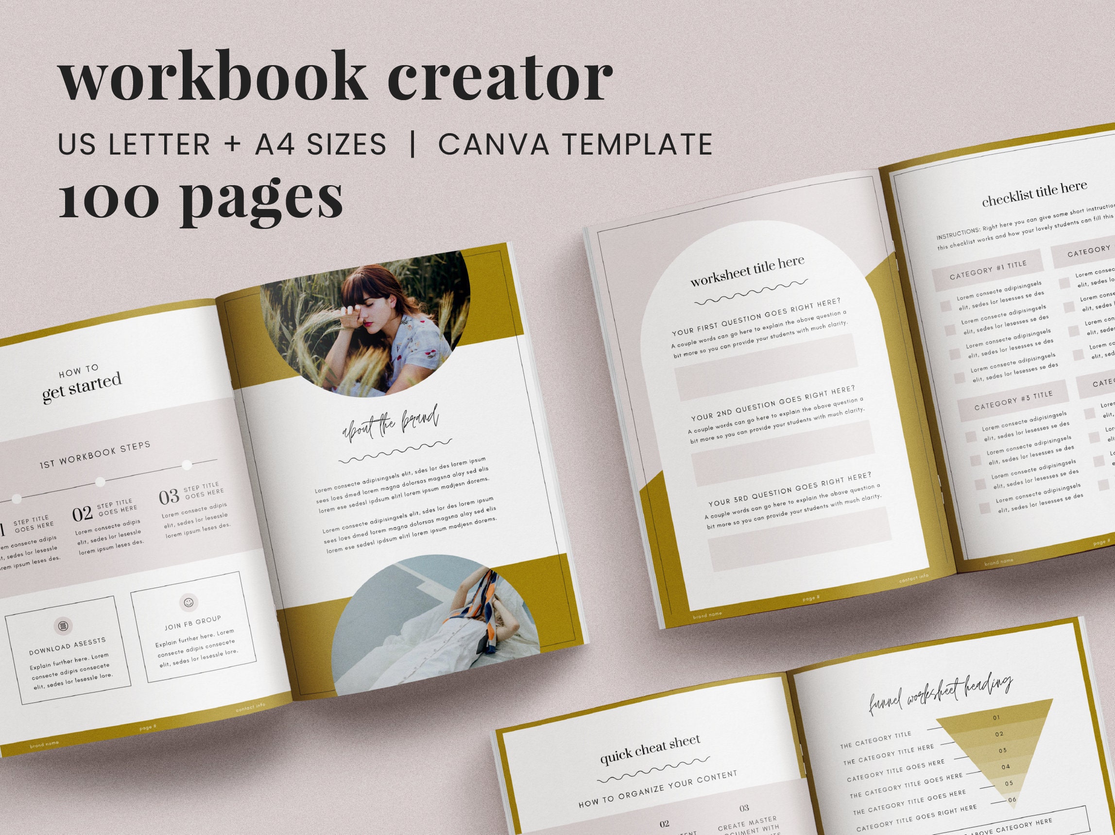 100 Page Canva Workbook Creator Template Fully Customizable - Etsy