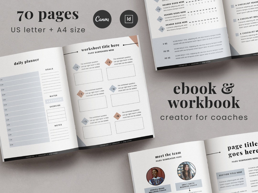 Ebook + Workbook Creator Template for Coaches - Etsy