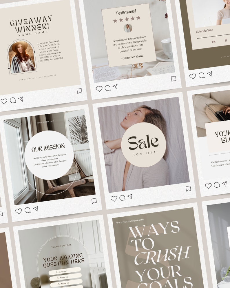 230 IG Posts Canva Template for Business and Solopreneurs Complete ...