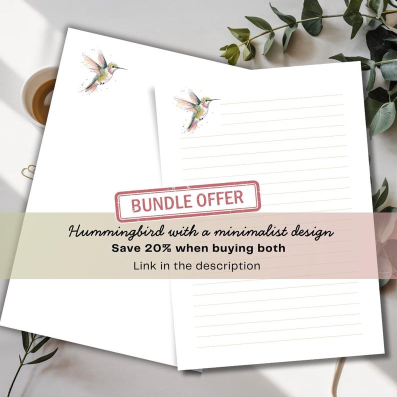 Hummingbird Printable Stationery – Watercolor Letter Writing Paper ...