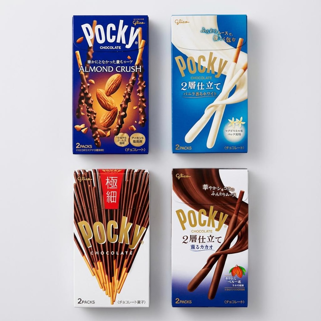 8 Pcs Glico Pocky Sticks Variety Pack: Vanilla, Almond, Chocolate, Gift ...