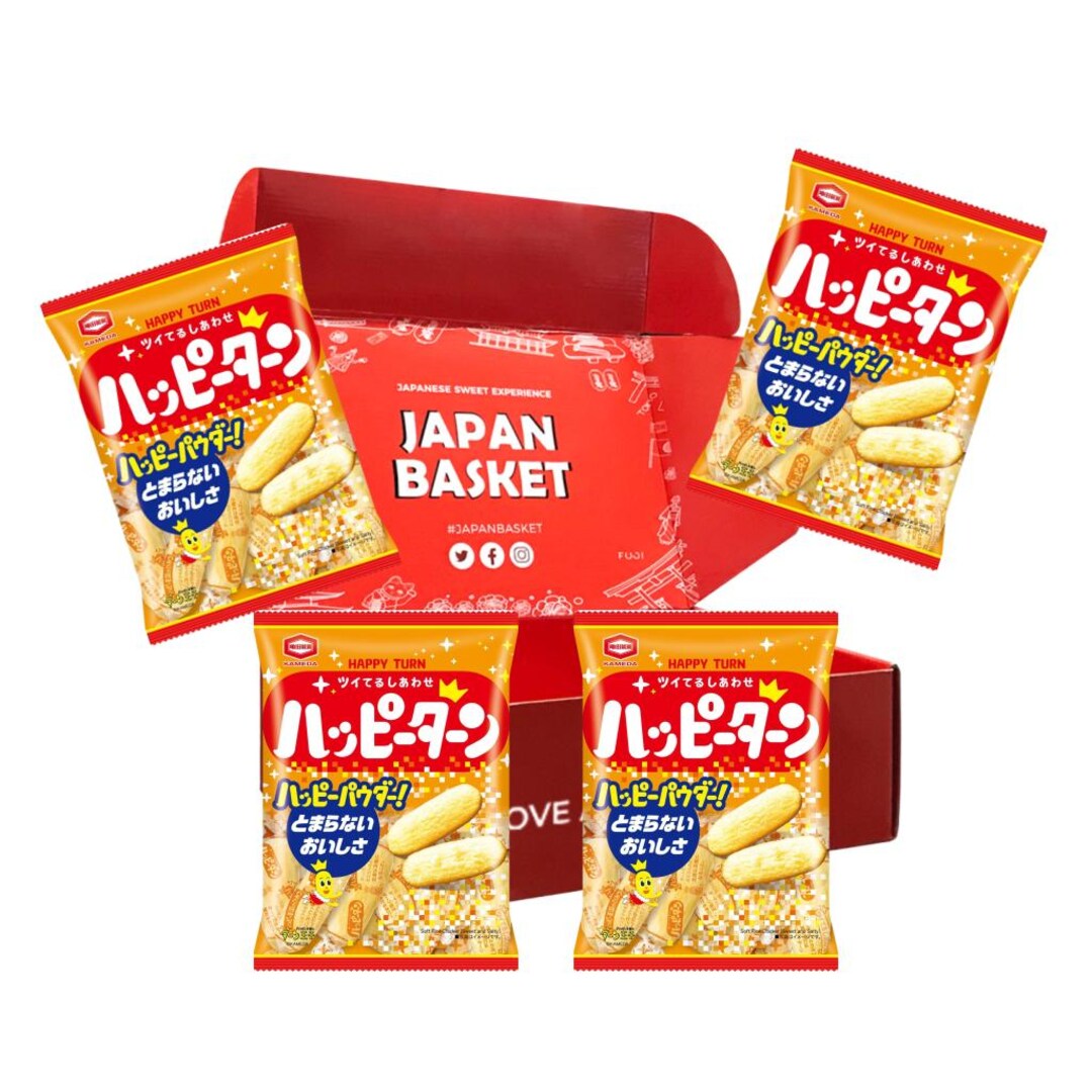 Traditional Japanese Kameda Seika Happy Turn - 4 Pieces Japanbasket Box ...