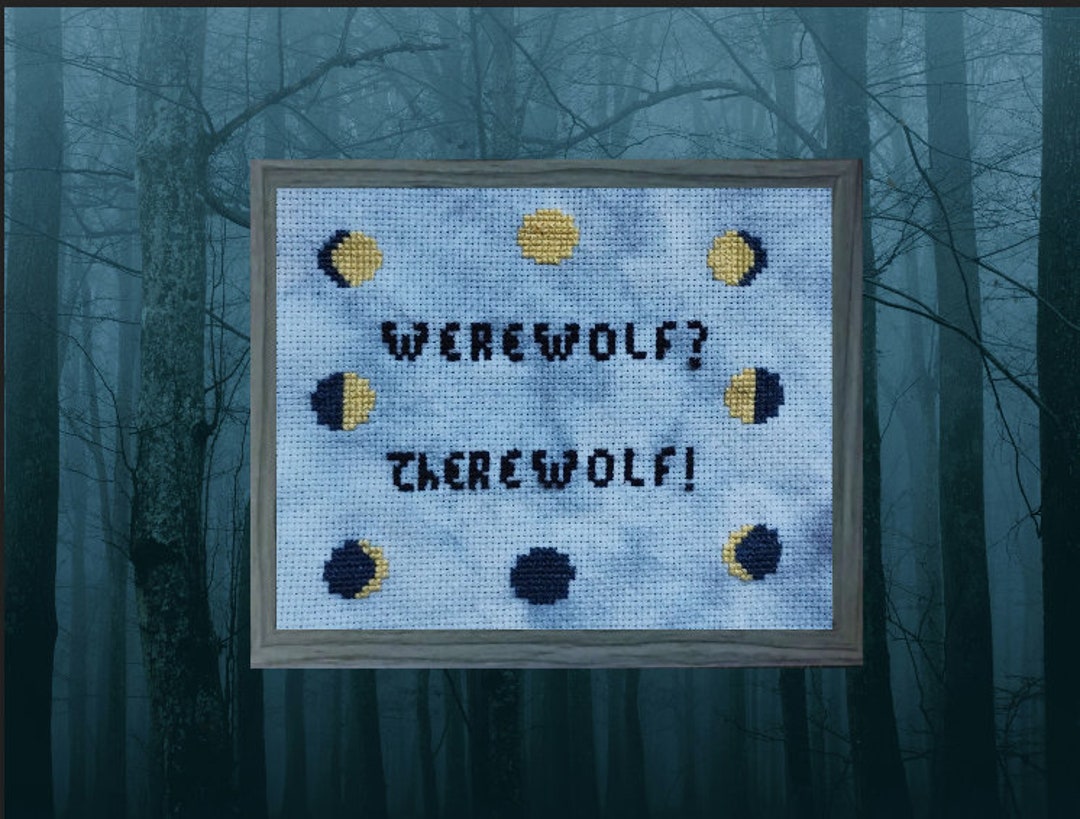 Werewolf Therewolf Digital Cross Stitch Pattern - Etsy