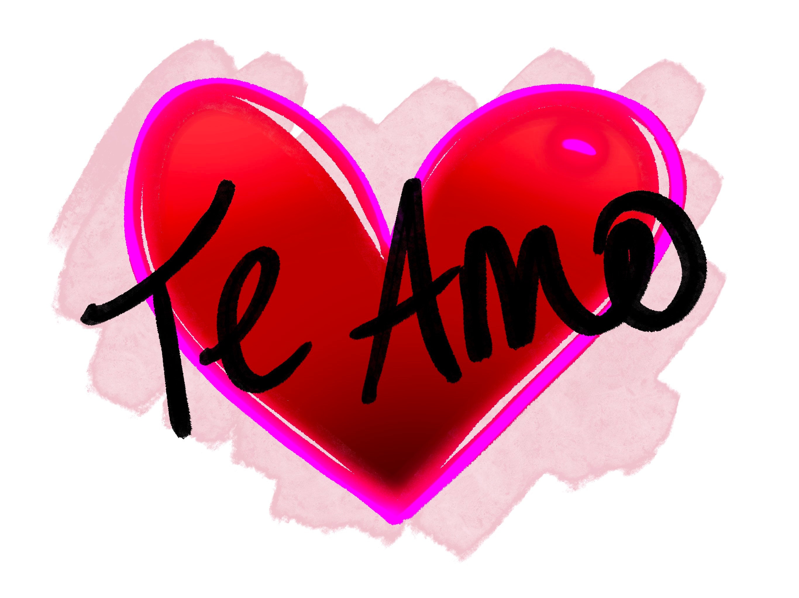 Te Amo Heart Clip Art - Etsy