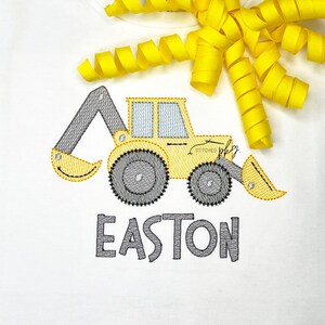 Construction Vehicle Excavator Backhoe With Personalized Name - Sketch ...