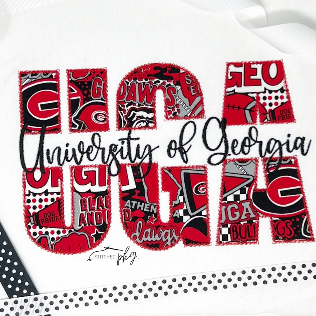 University of Georgia Spirit Shirt - Applique Letters - Embroidered ...