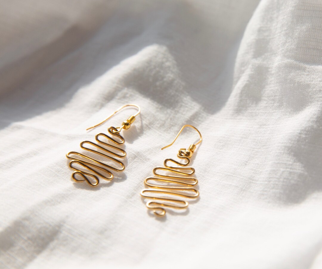 Wiggle Ohrringe, Squiggle Ohrringe, Gold Squiggle Ohrringe, Wavey ...