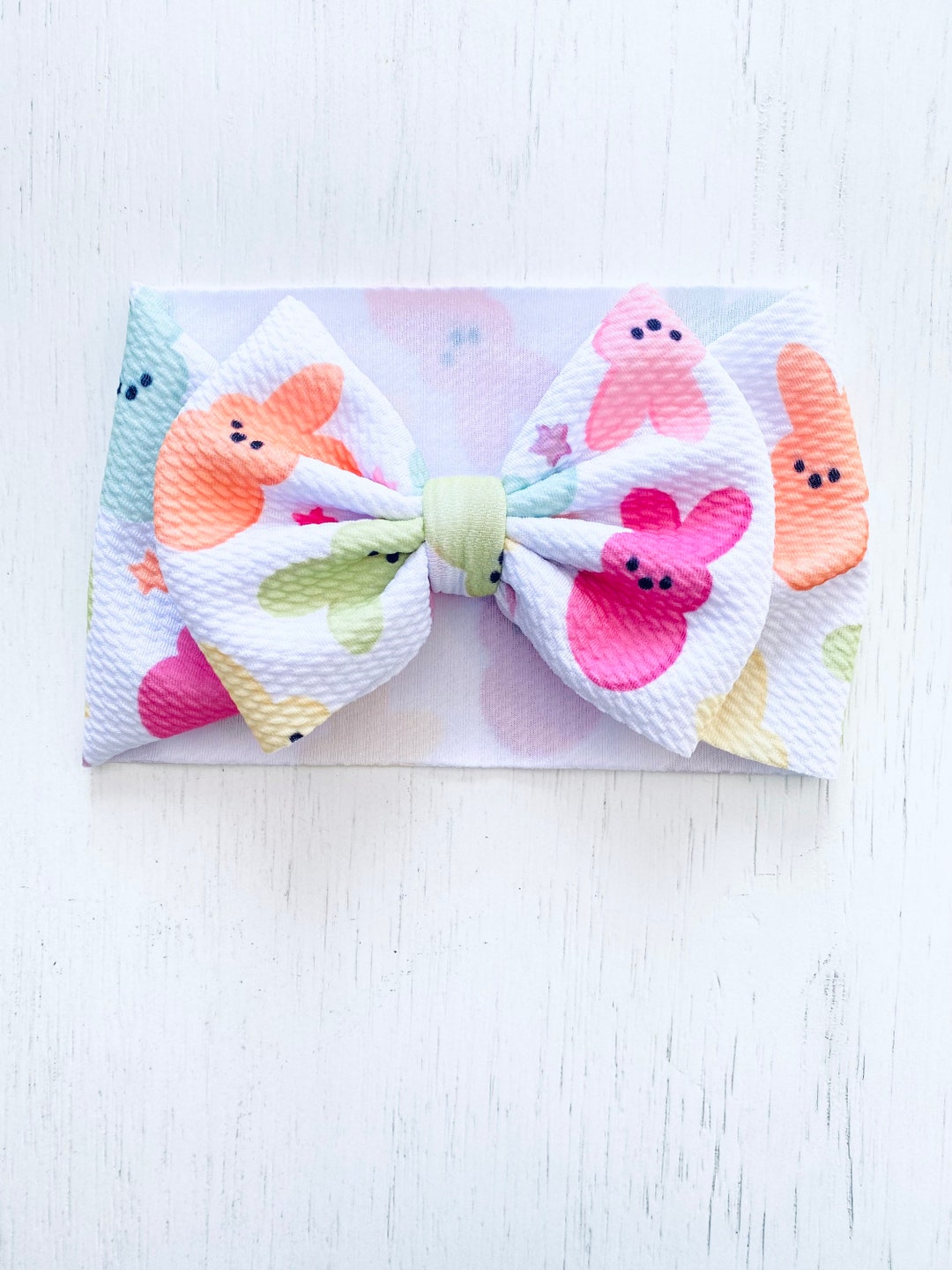 Pastel Large Easter Peeps Bow: Nylon Headband, Head Wrap, Piggies or ...
