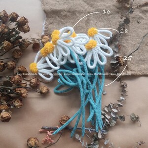 Custom Knitted Wire Art Flowers for Nursery Room Decor, Daisy Flower ...
