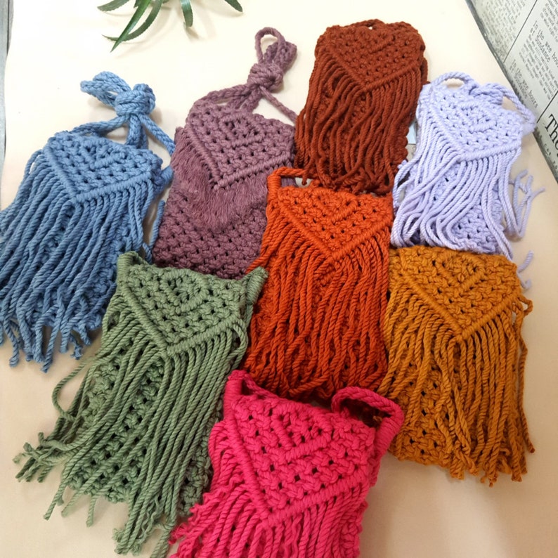 Cotton Boho Bag Pattern, Macrame Phone Bag Tutorial, PDF Instruction - Etsy