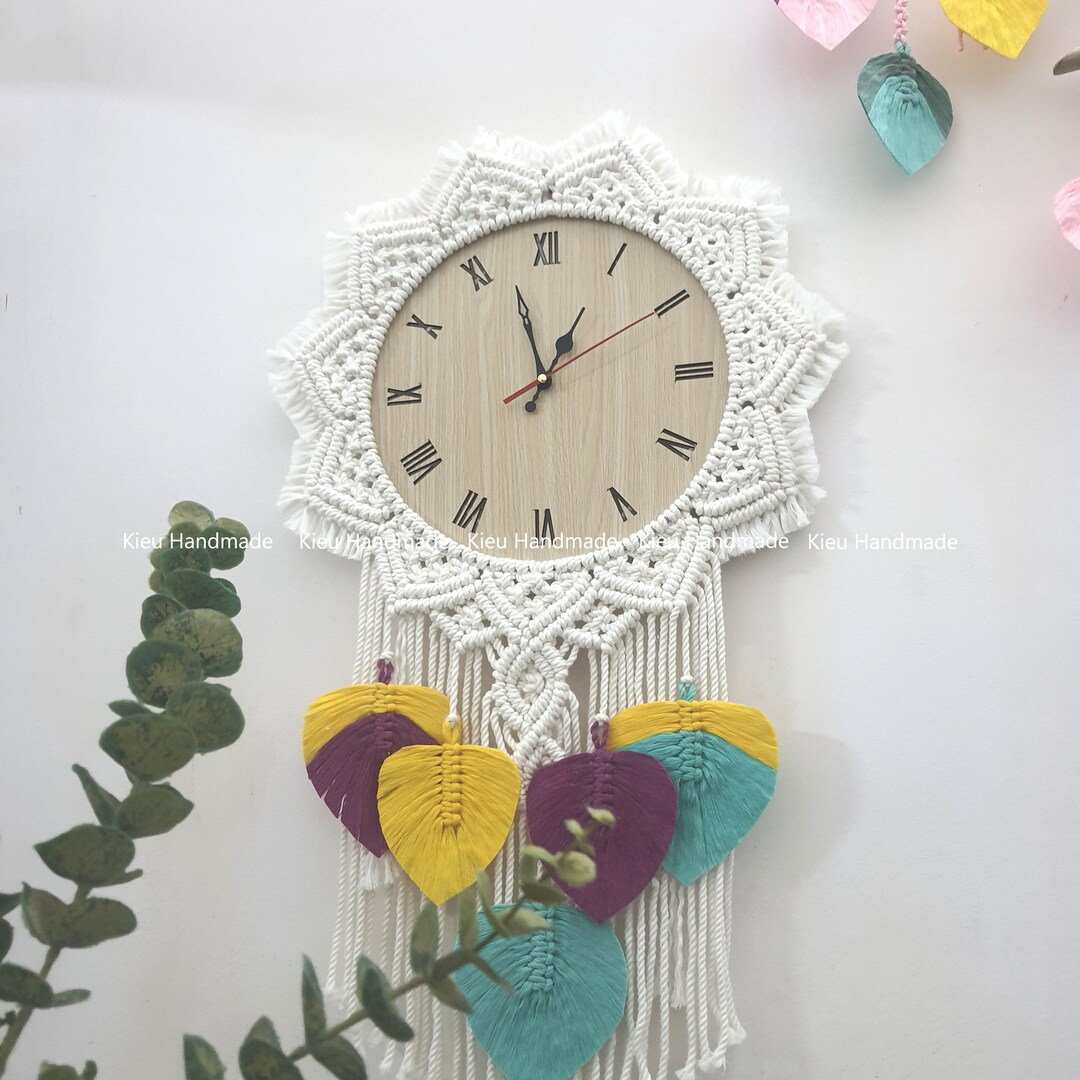 Scandi Wall Clock With Pastel Colors Pale Purple and Pale - Etsy