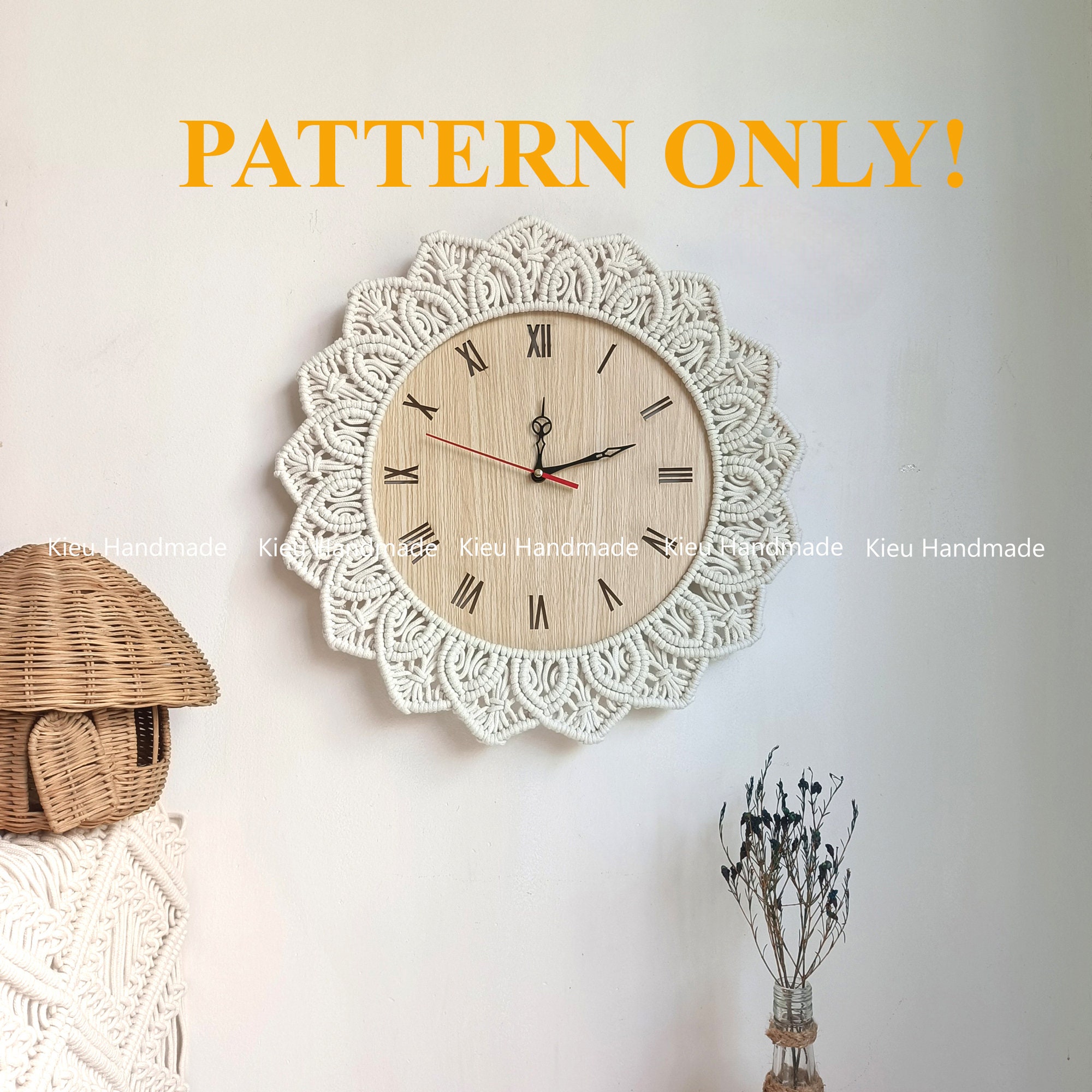 Macrame Patterns, Macrame Wall Clock Pattern With PDF and Video ...