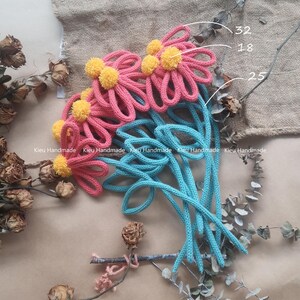 Custom Knitted Wire Art Flowers for Nursery Room Decor, Daisy Flower ...
