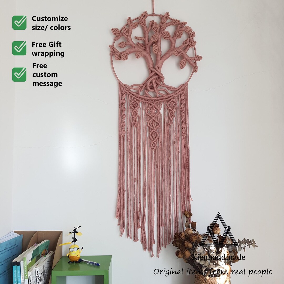 Macrame Tree of Life With Roots Wall Art - 24 Color Available - Etsy