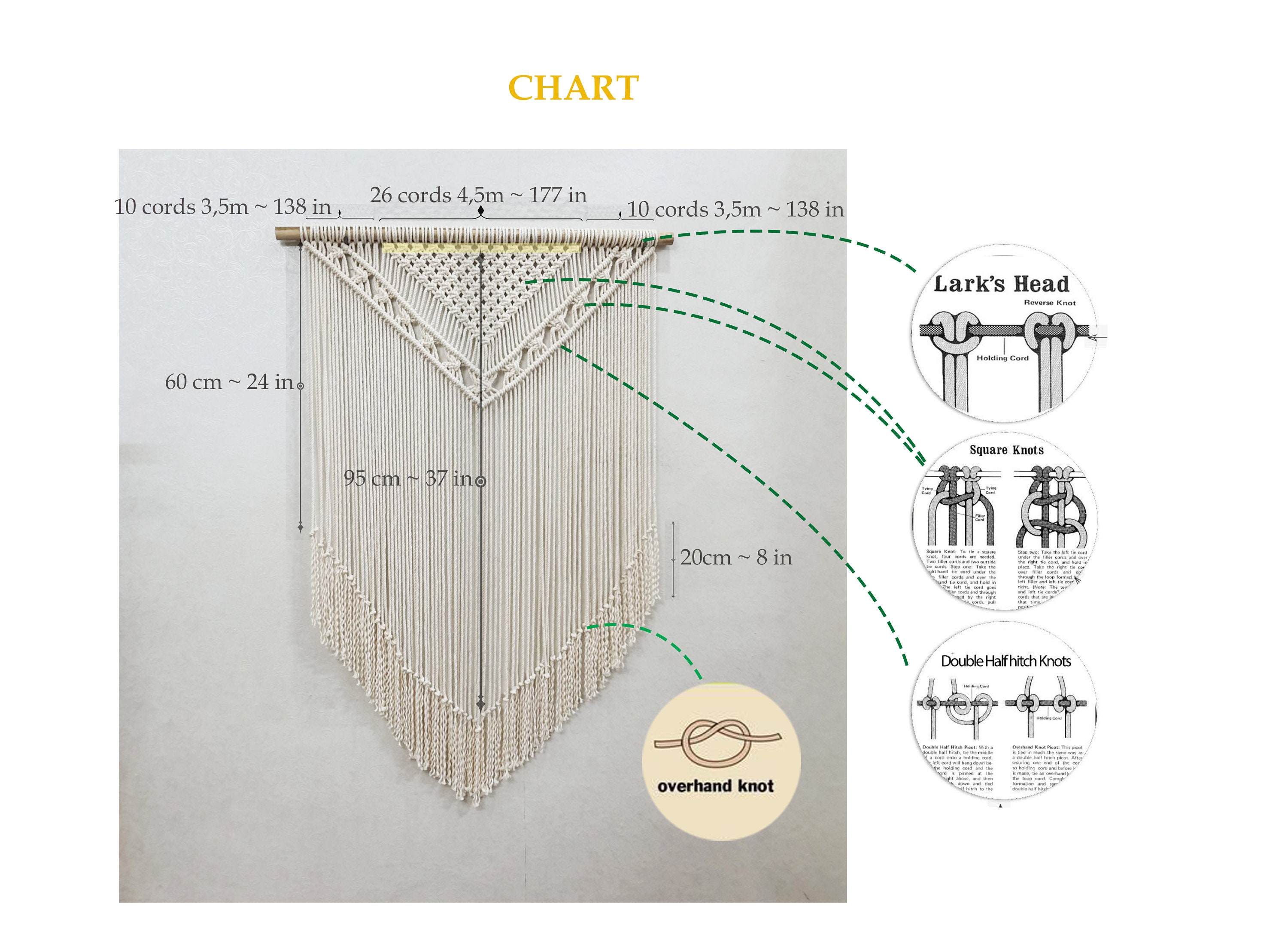 Large Macrame Wall Hanging PDF Tutorial, Pdf Patterns - Etsy