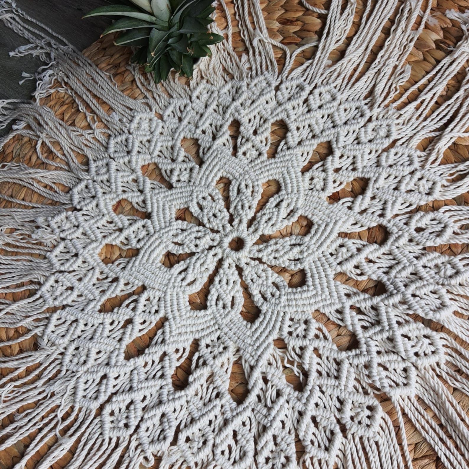 Round Macrame Table Cloth Wedding Table Runner Cotton Boho | Etsy