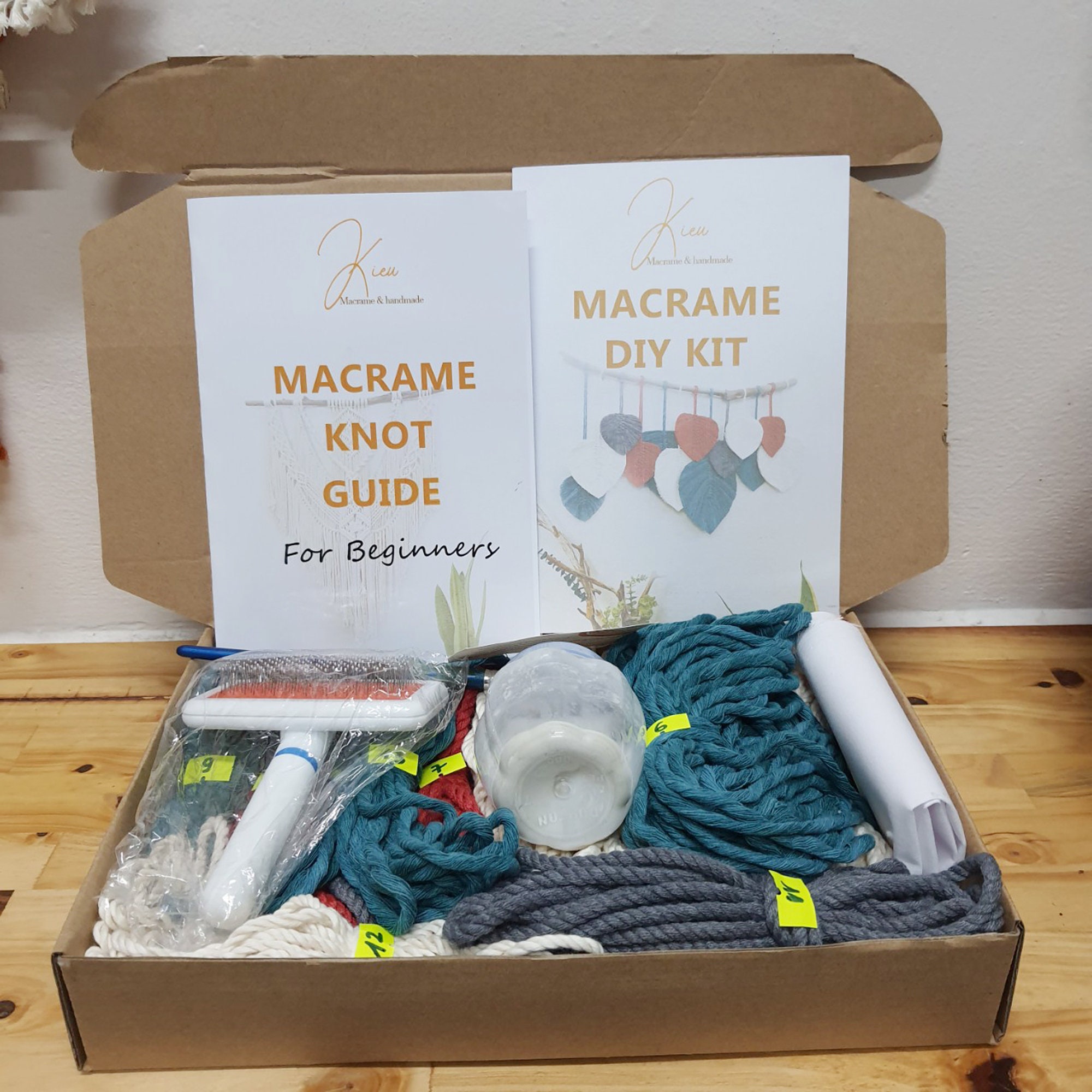 Diy Macrame KIT/ Macrame Leaves Kits for Wall Art With Paper | Etsy