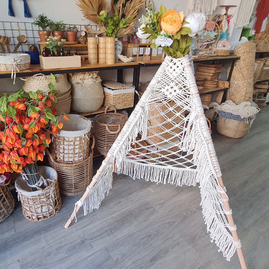 Teepee Macrame Pattern With Macrame Pdf Tutorial and Video | Etsy