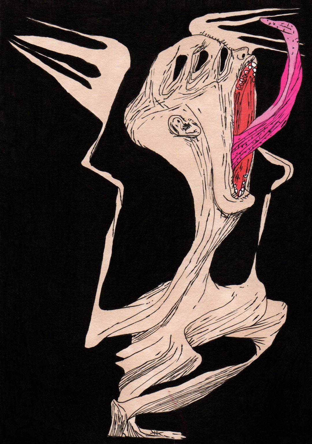 Original Drawing by Carp Matthew Figure Study Horror Creepy Figurative ...