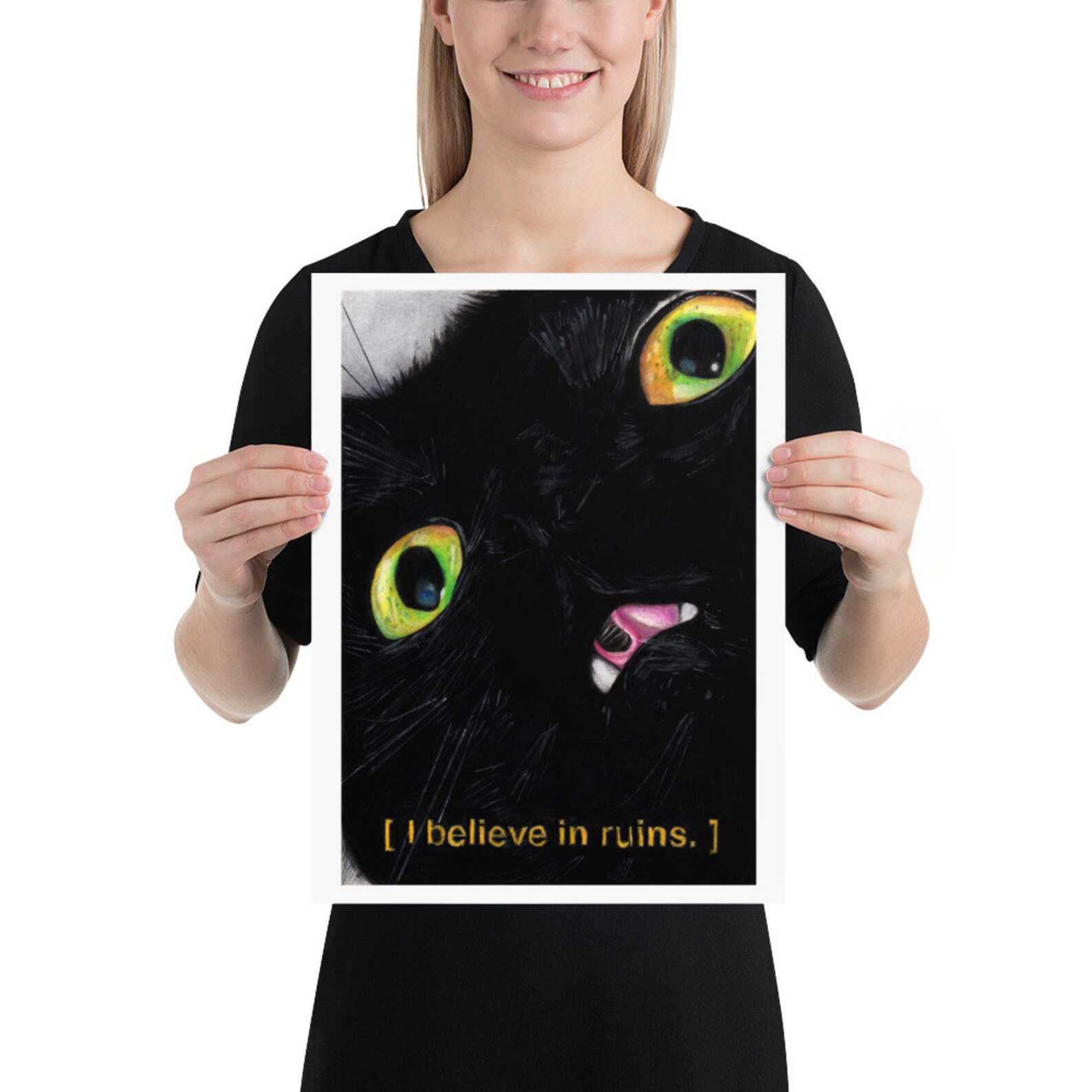 Art Print by Carp Matthew - Cat 8 (ruins) - Kitty Outsider Brut Nature ...