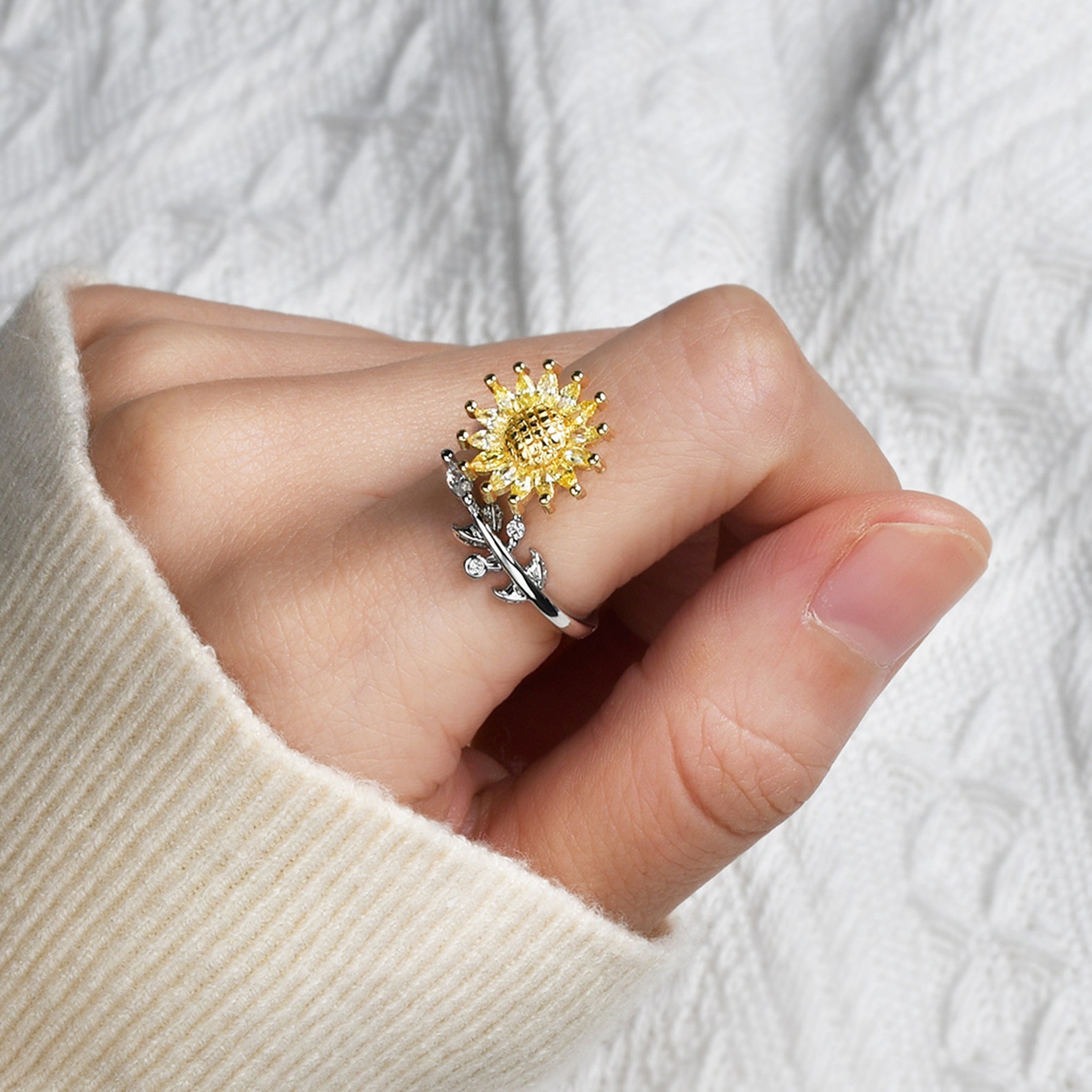 To My Daughter Sunflower Fidget Ring Drive Away Anxiety Ring - Etsy