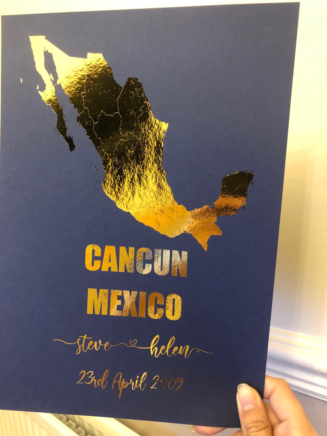 Personnalisé Custom Country Map Foil impression Wall Art, Bedroom ...