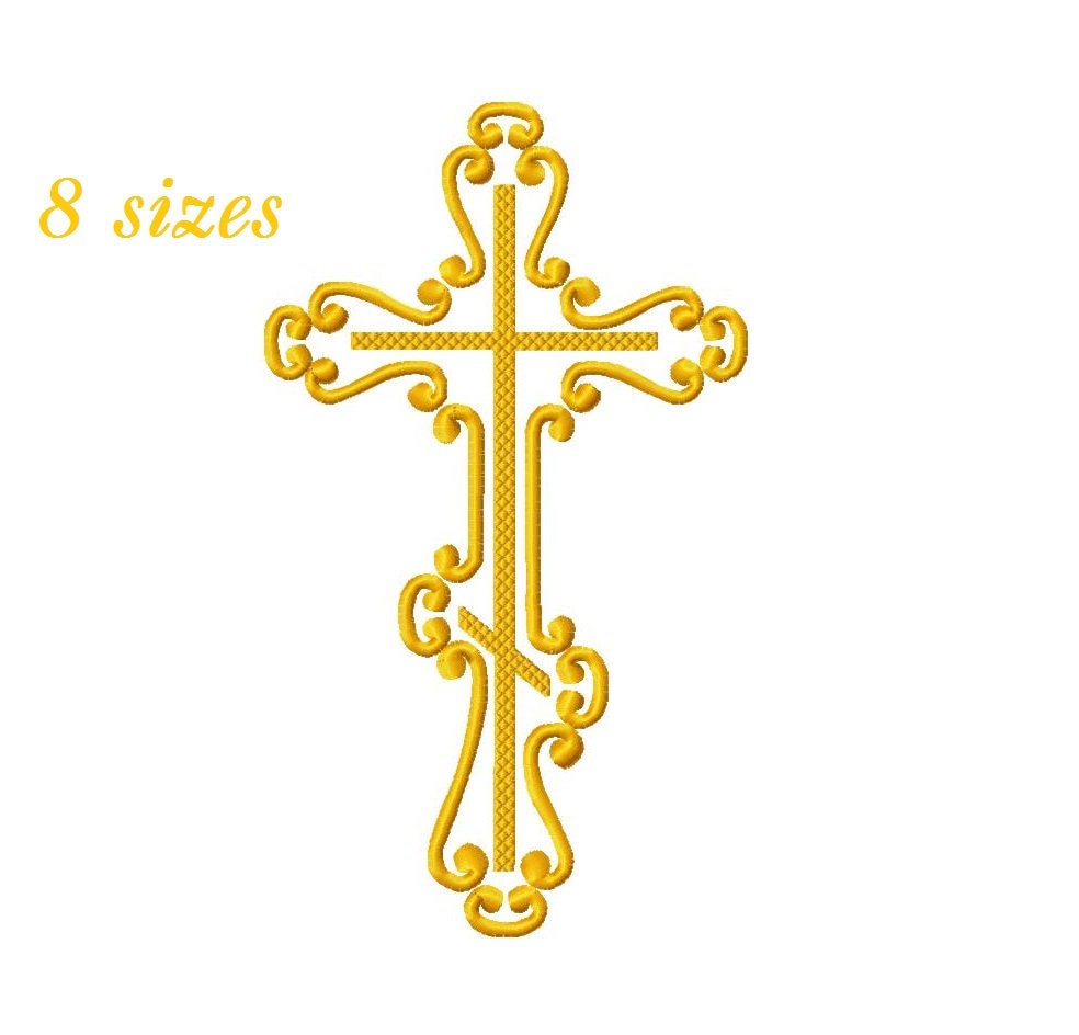 Orthodox cross Machine Embroidery Designs 8 sizes | Etsy