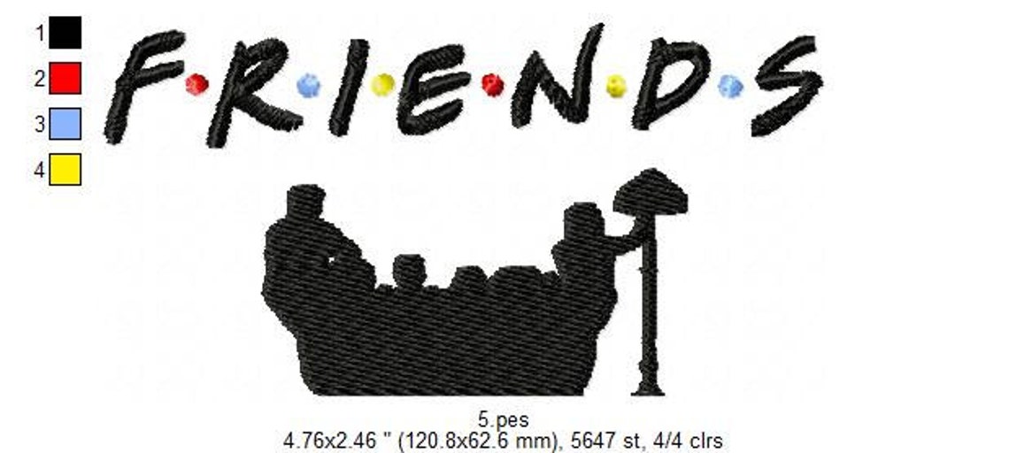 Friends Machine embroidery designs 6 sizes | Etsy